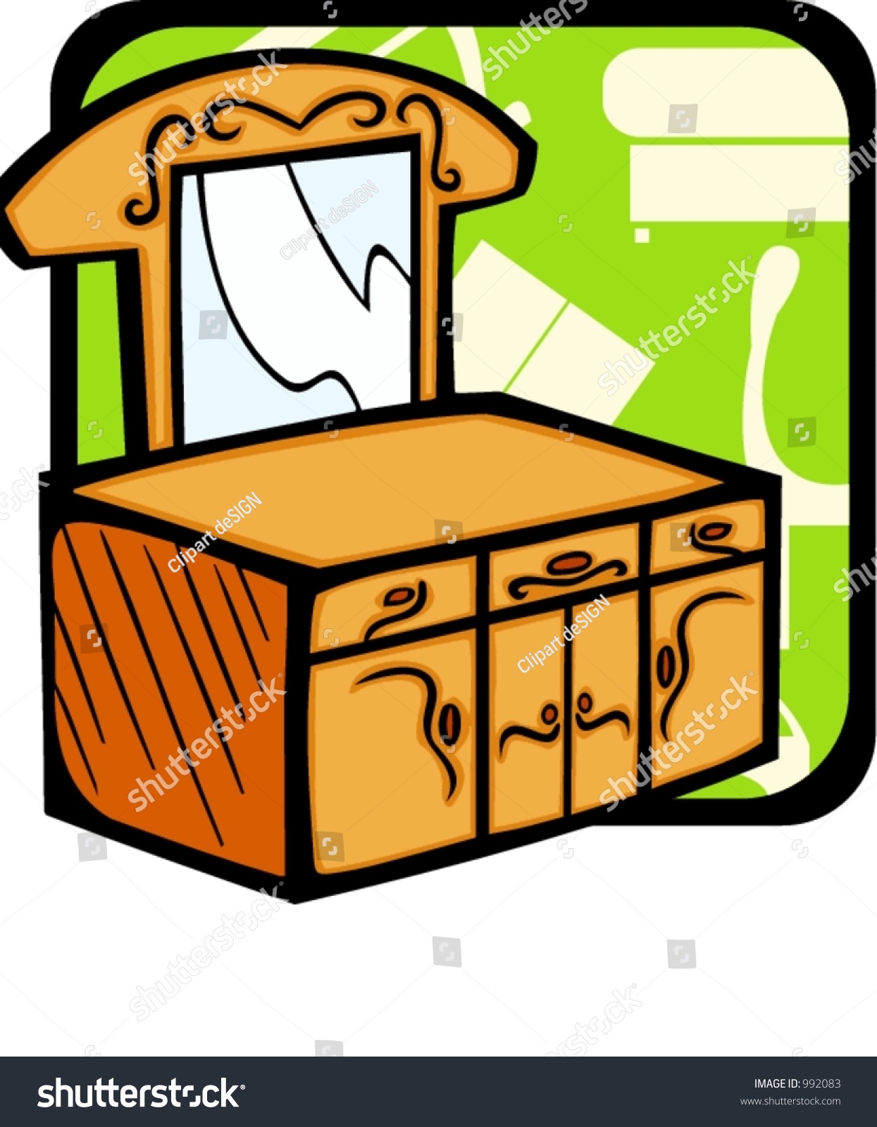 Dressing Tablepantone Colorsvector Illustration Stock Vector (Royalty ...