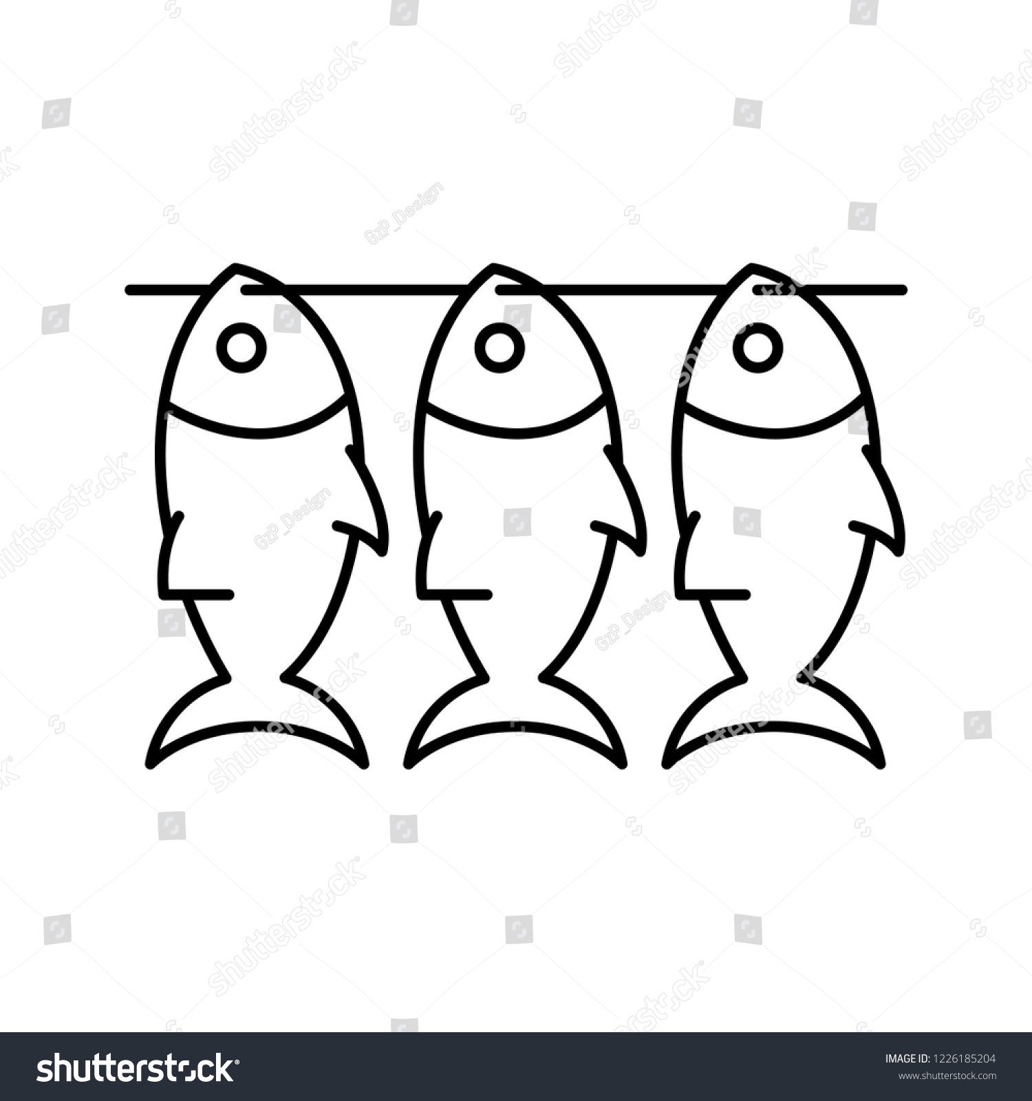 Dried Fish Vector Illustration Stock Vector (Royalty Free) 1226185204 ...