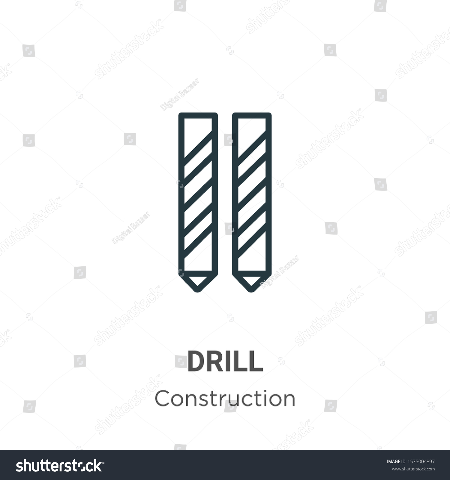 Drill Outline Vector Icon Thin Line Stock Vector (Royalty Free ...