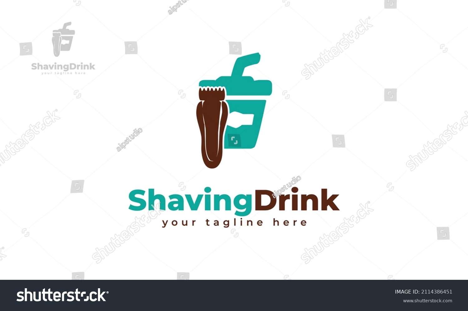 Drink Shaver Logo Design Vector Stock Vector (Royalty Free) 2114386451 ...
