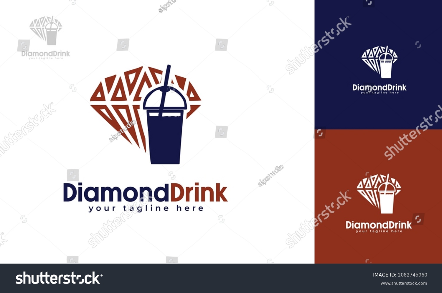 Drink Diamond Logo Design Vector Stock Vector (Royalty Free) 2082745960 ...
