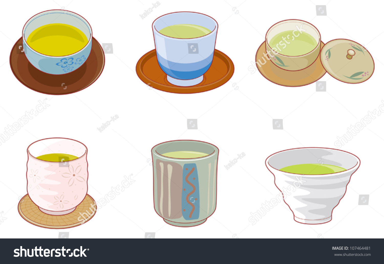 Drink Japanese Tea Stock Vector (Royalty Free) 107464481 | Shutterstock