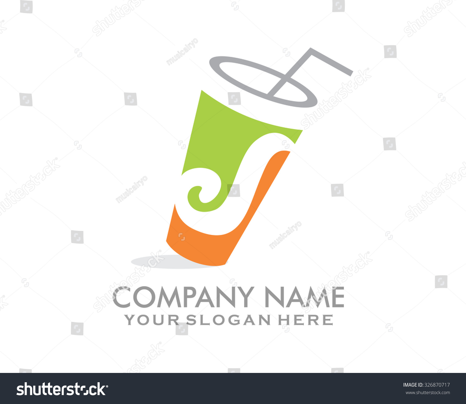 Drink Plastic Cup Straw Vector Logo Stock Vector (Royalty Free) 326870717