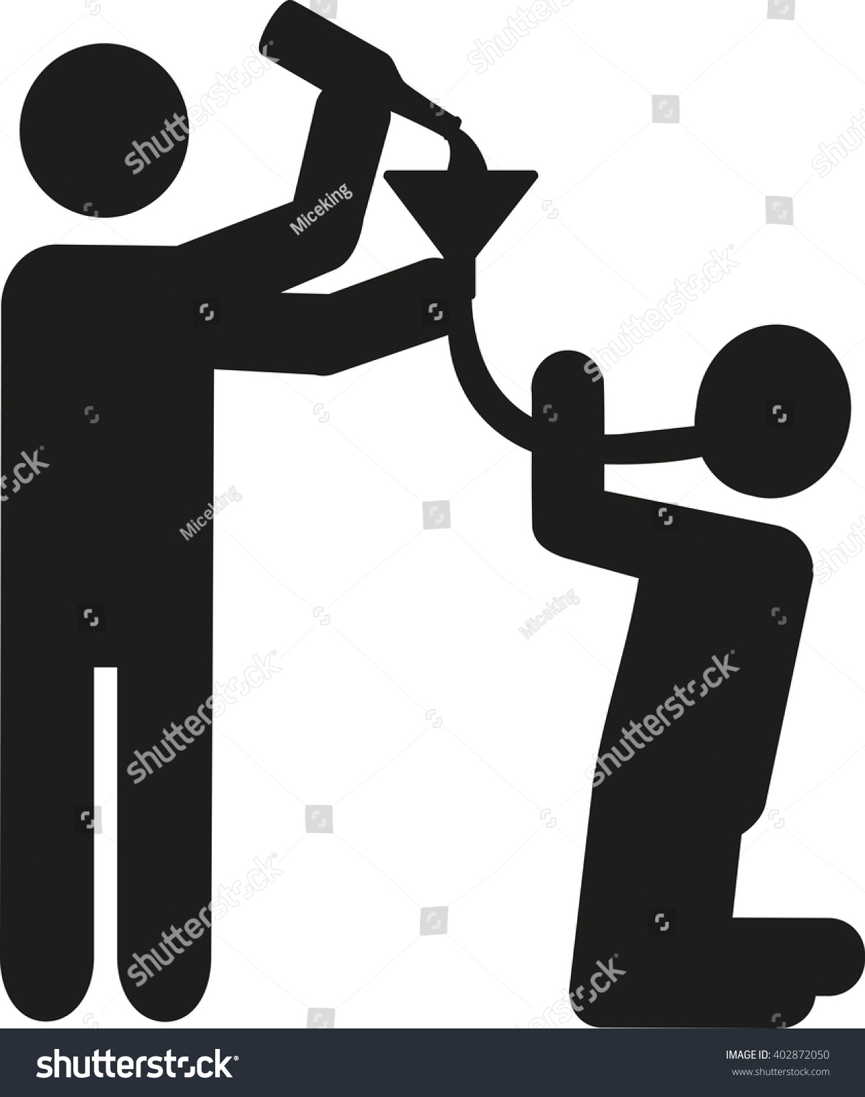 Drinking Beer Bong Pictogram Stock Vector (Royalty Free) 402872050