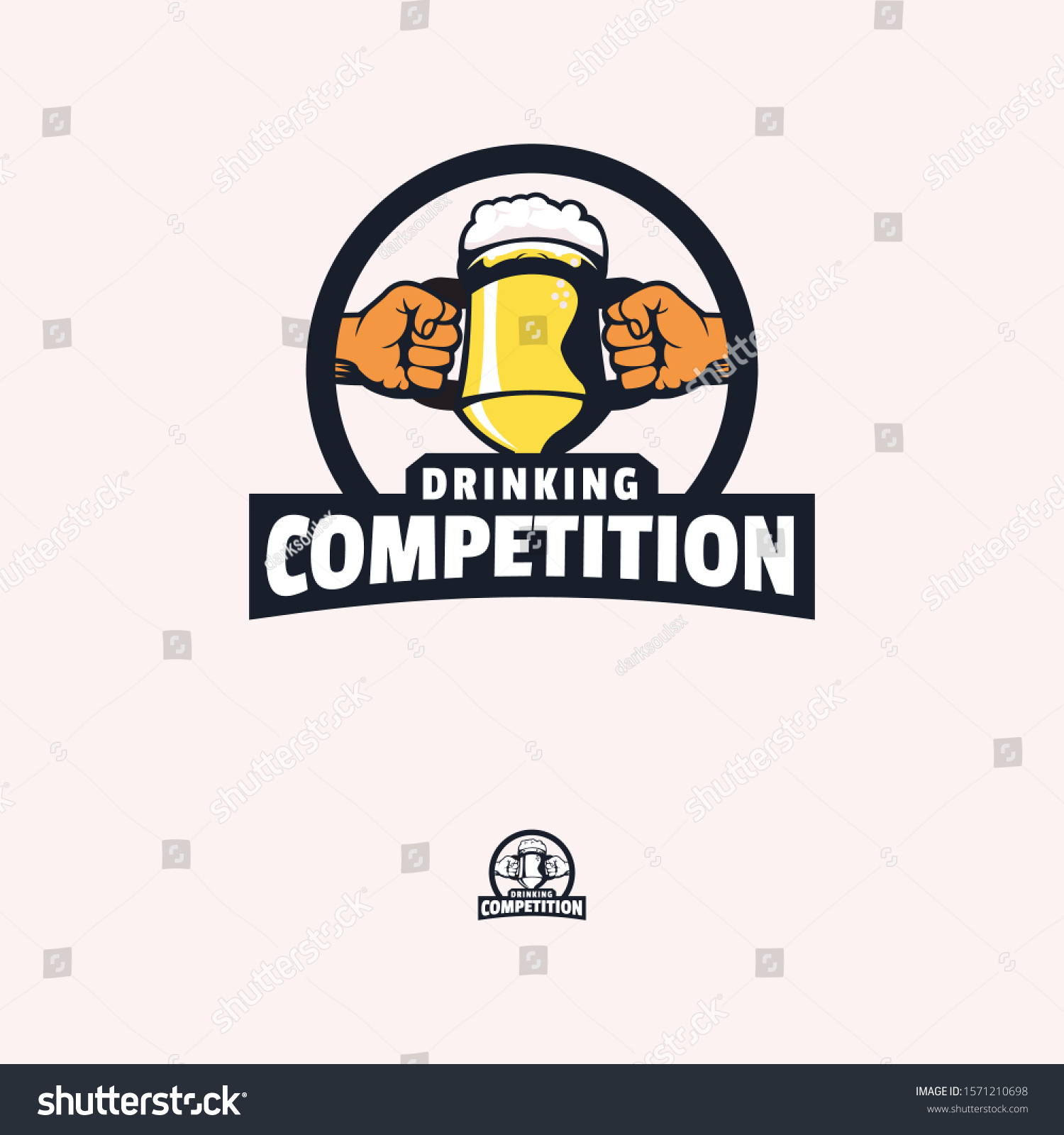 Drinking Competition Logo Design Illustration Stock Vector (Royalty ...