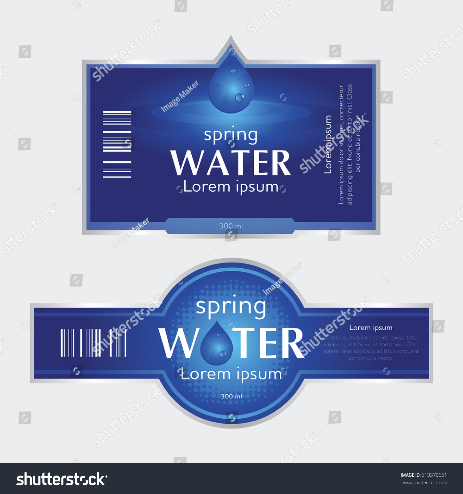 Drinking Water Label Stock Vector (Royalty Free) 613370651