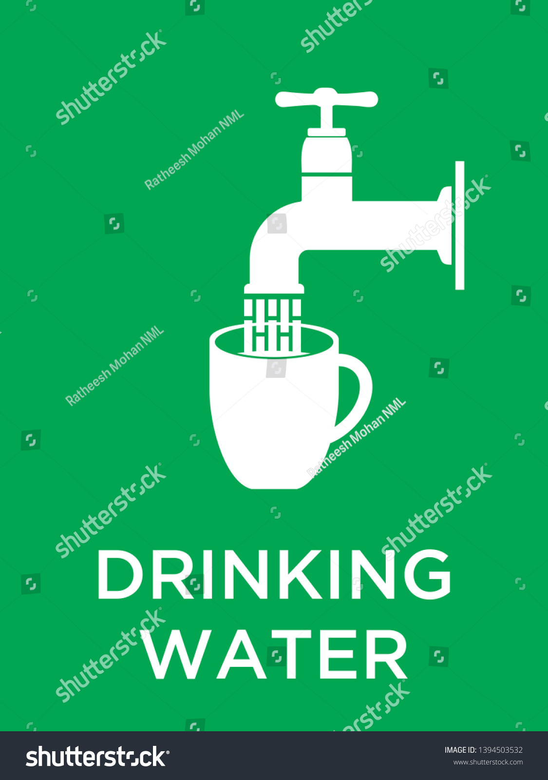 Drinking Water Vector Sign Board: vector de stock (libre de regalías ...
