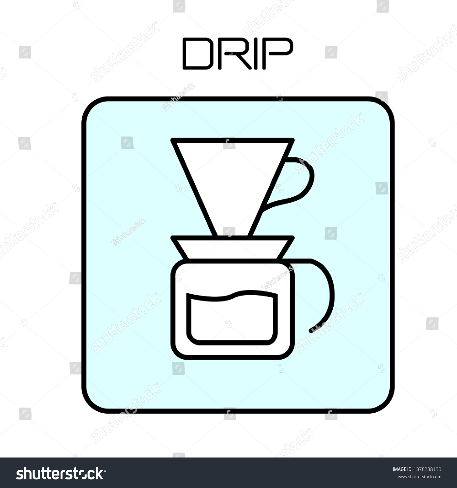 Drip Coffee Vector Icon Symbol Logo Stock Vector (Royalty Free ...