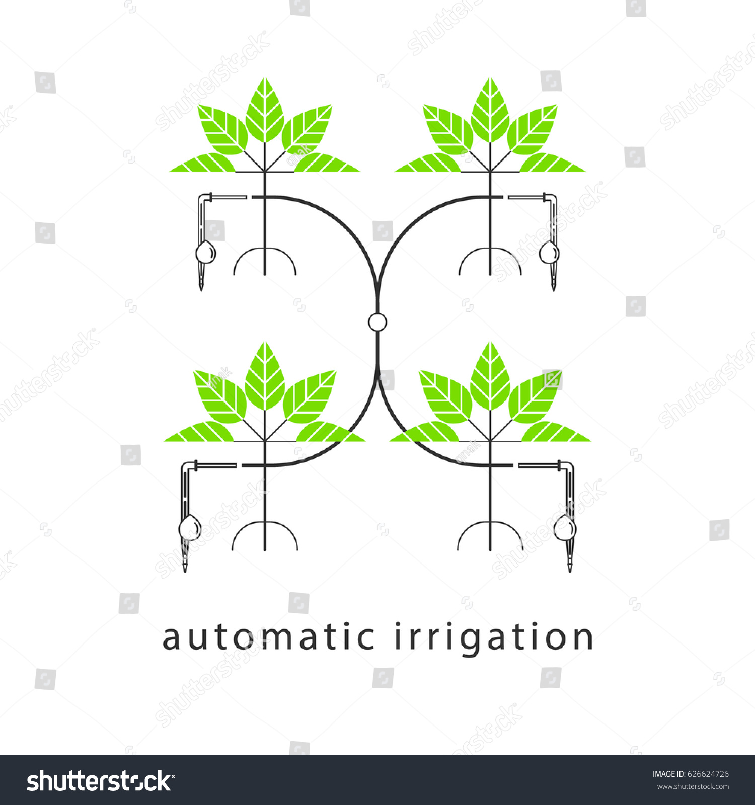 Drip Irrigation System Linear Infographics Stock Vector (Royalty Free ...