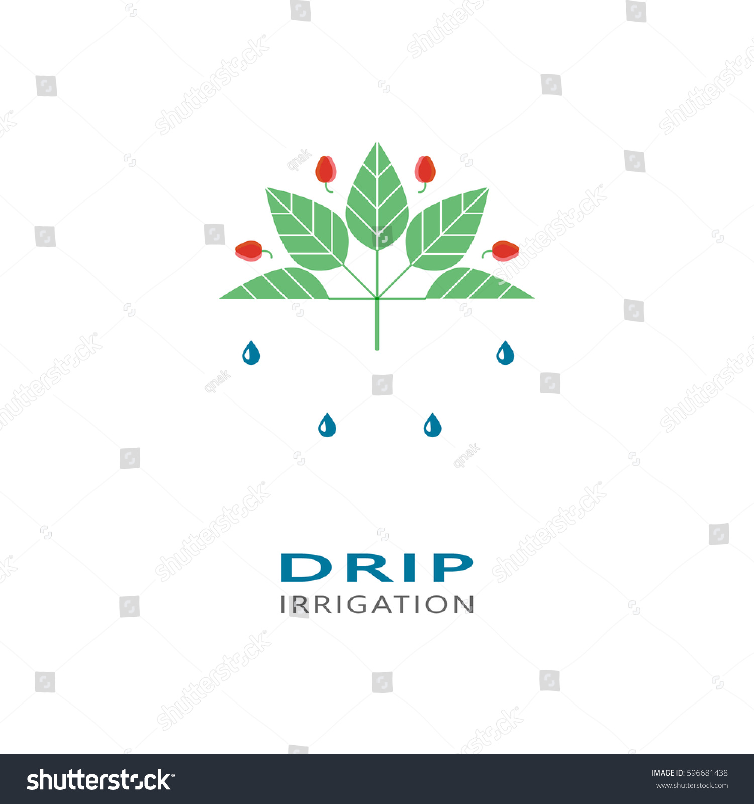 Drip Irrigation System Logo Design Template Stock Vector (Royalty Free ...