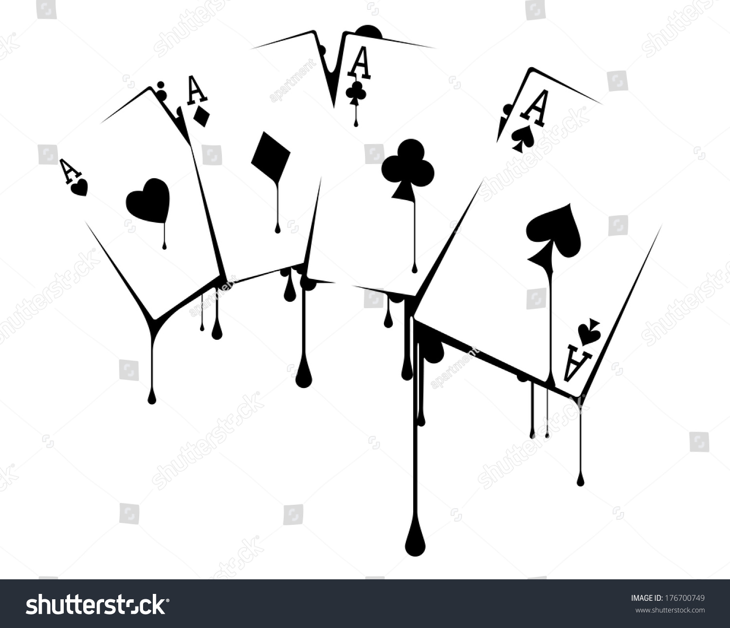 Dripping Painted Cards Stock Vector (Royalty Free) 176700749 | Shutterstock