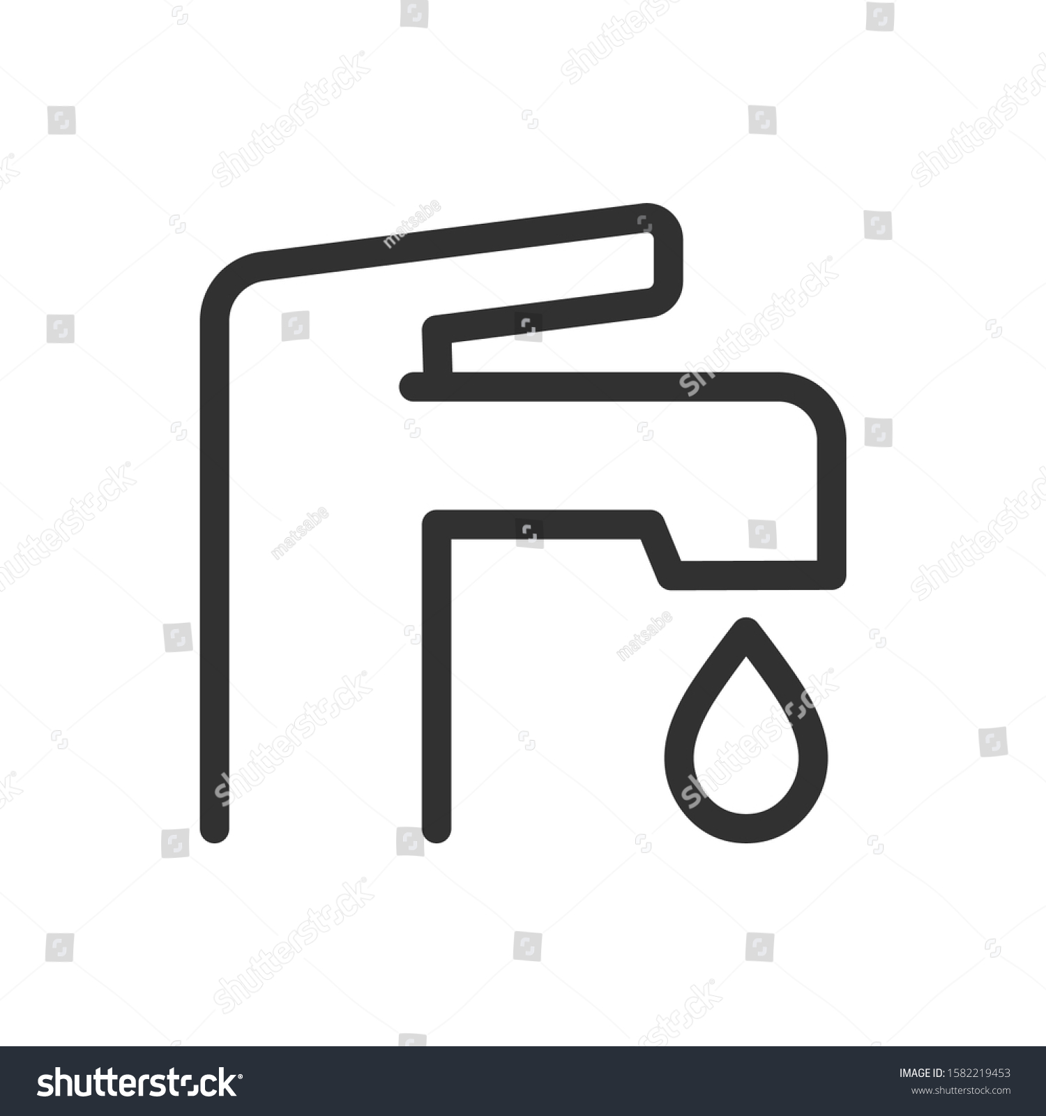 Dripping Tap Linear Icon Editable Stroke Stock Vector (Royalty Free ...