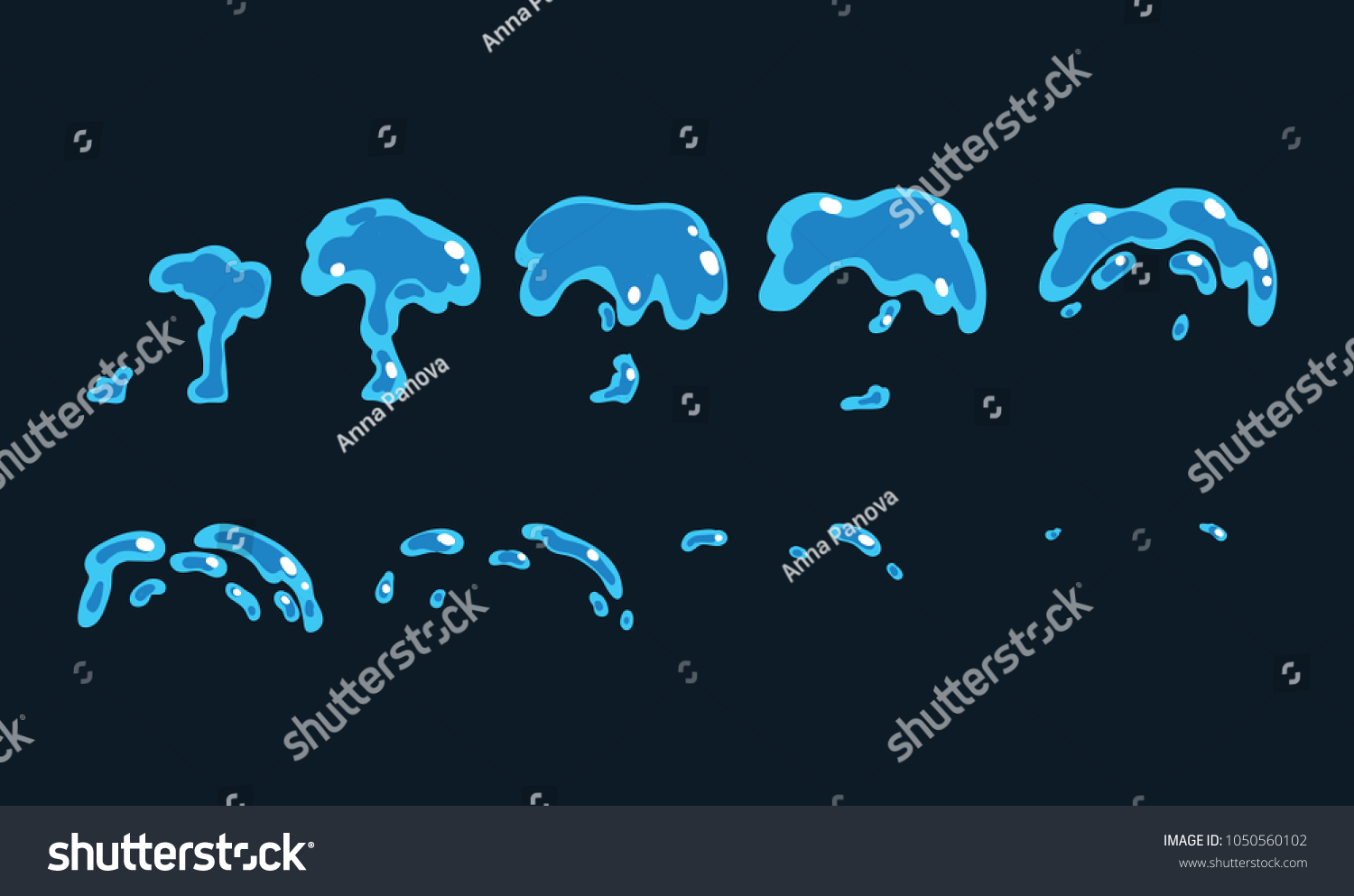 Dripping Water Special Effect Fx Animation Stock Vector (Royalty Free ...