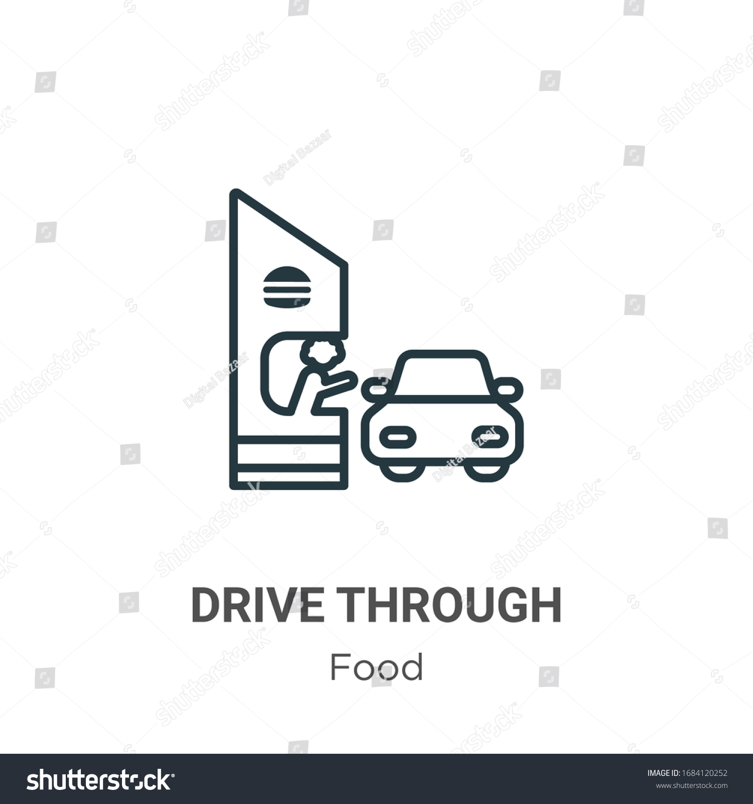 Drive Through Outline Vector Icon Thin Stock Vector (Royalty Free ...