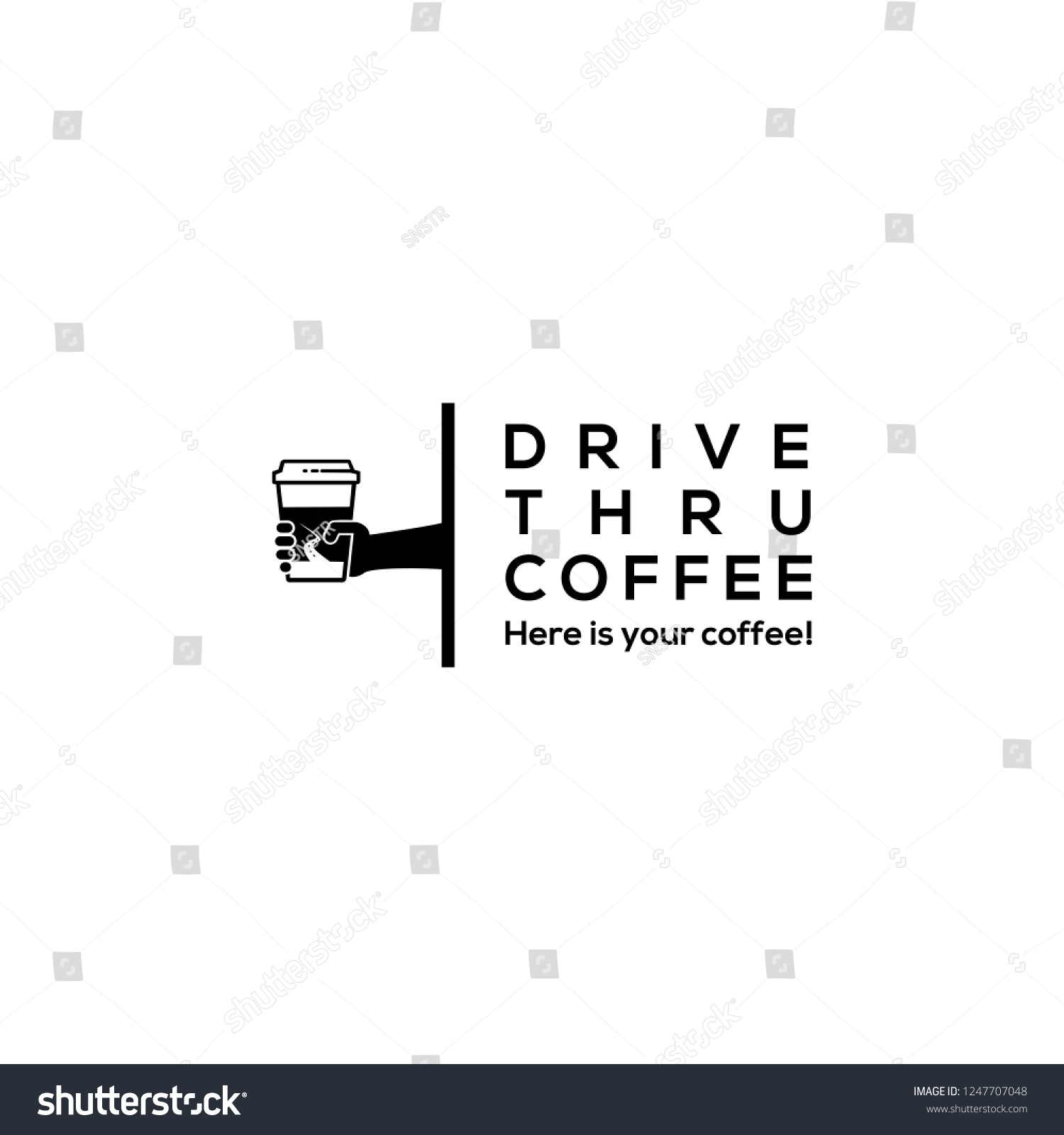 Drive Thru Coffe Logo Stock Vector (Royalty Free) 1247707048 | Shutterstock