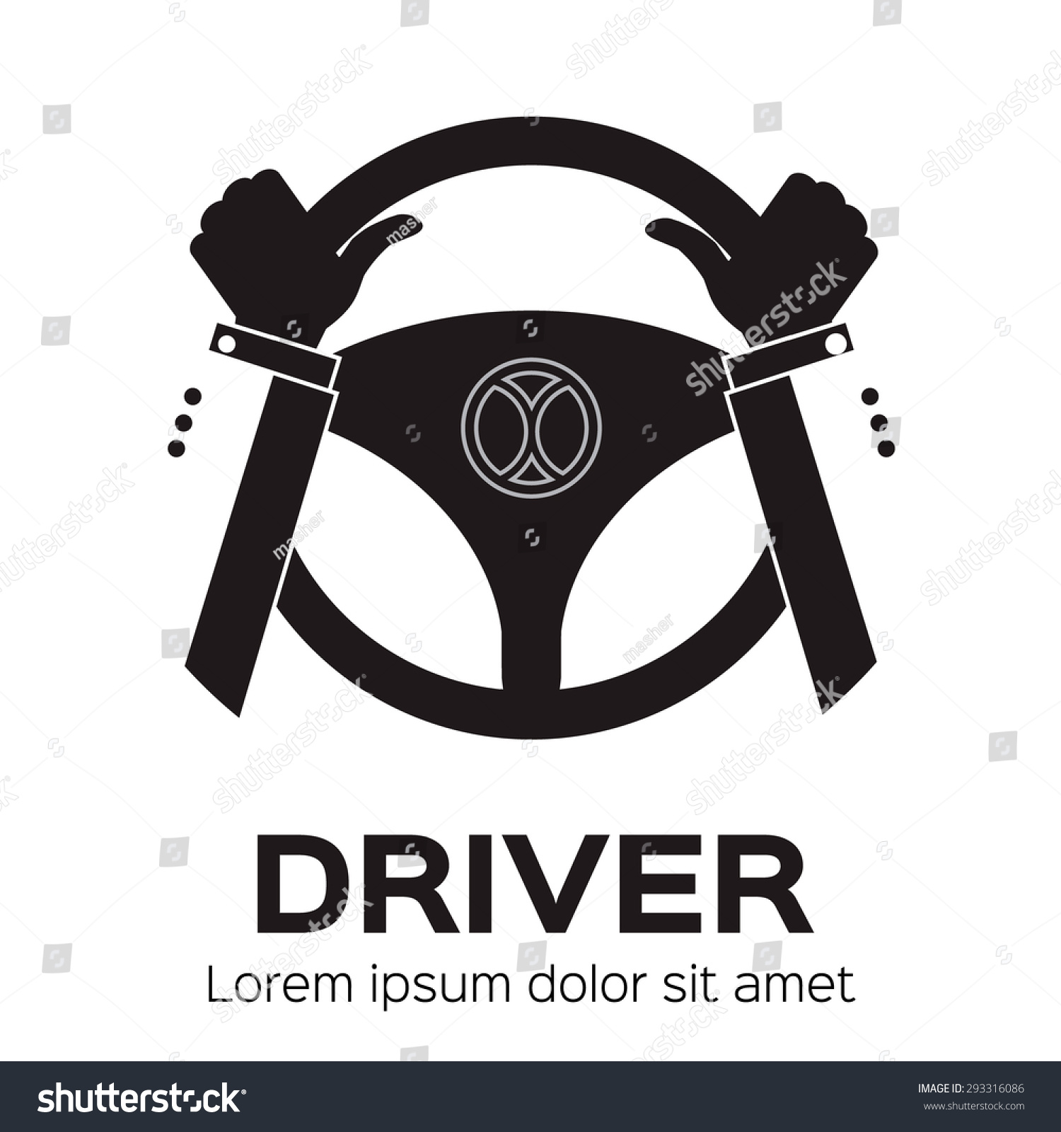 Driver Design Element Hands Holding Steering Stock Vector (Royalty Free ...