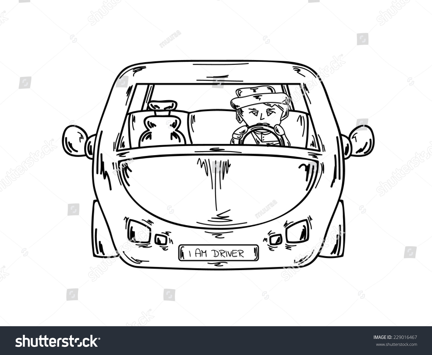 Driver Car Front View Isolated Vector Stock Vector (Royalty Free) 229016467