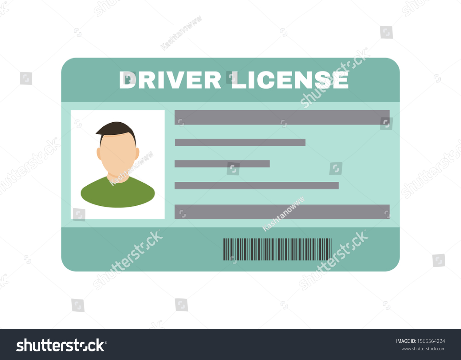 Driver License Flat Style Identity Verification Stock Vector (Royalty ...