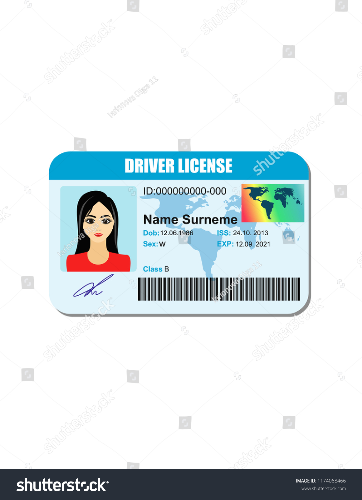 Driver License Isolated Stock Vector (Royalty Free) 1174068466 ...