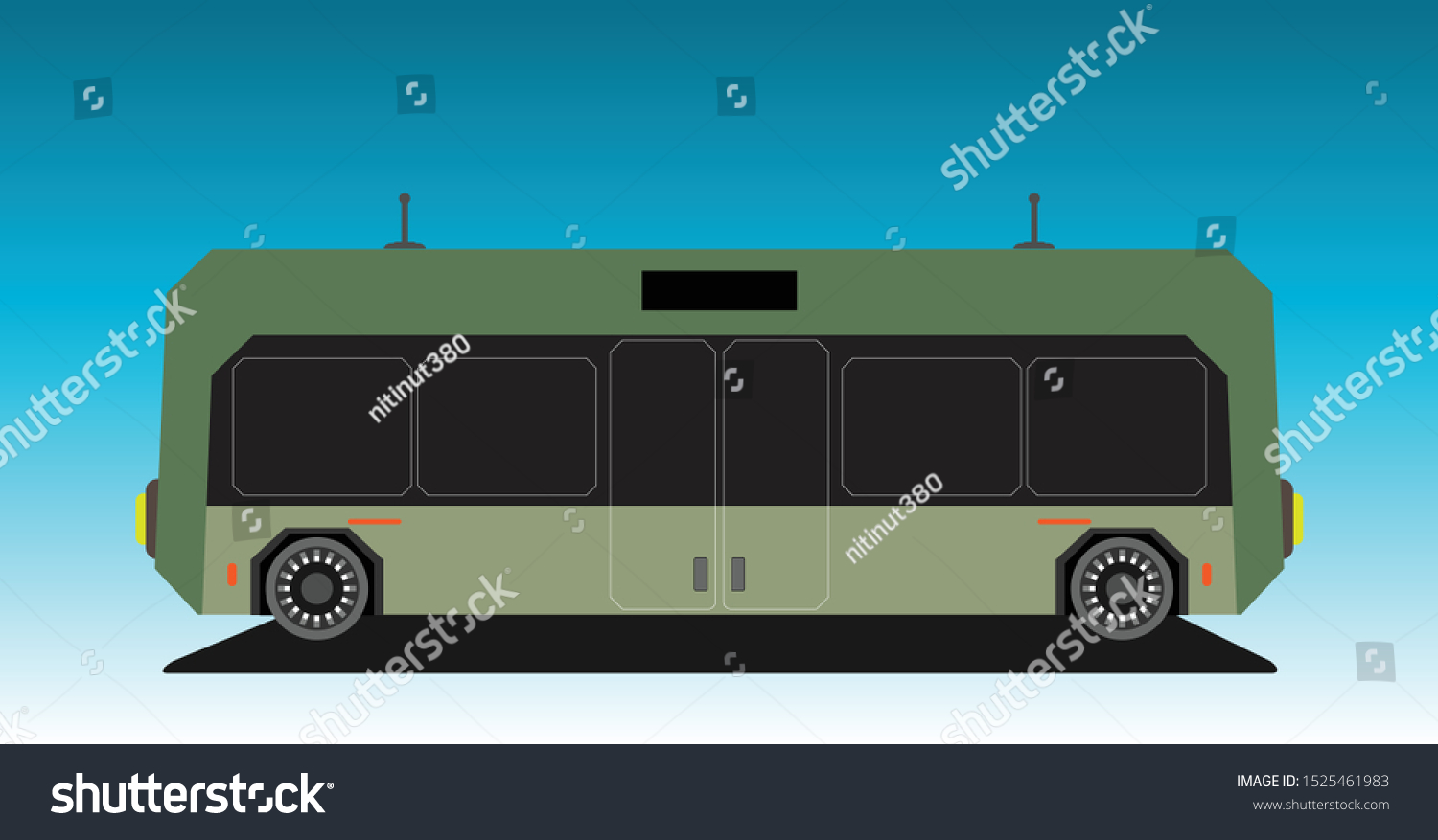 Driverless Autonomous Self Driving Mini Bus Stock Vector (Royalty Free ...