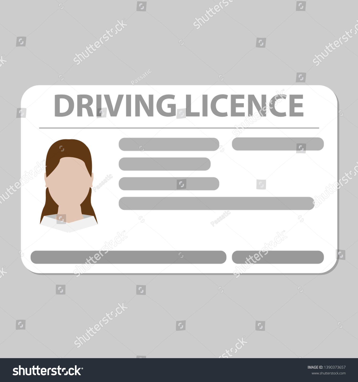 Driving Licence Plastic Card Plain Grey Stock Vector (Royalty Free ...