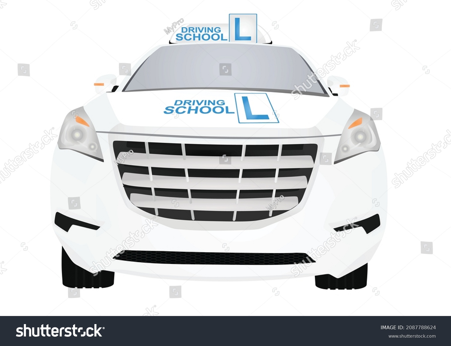 Driving School Car Vector Illustration Stock Vector (Royalty Free ...