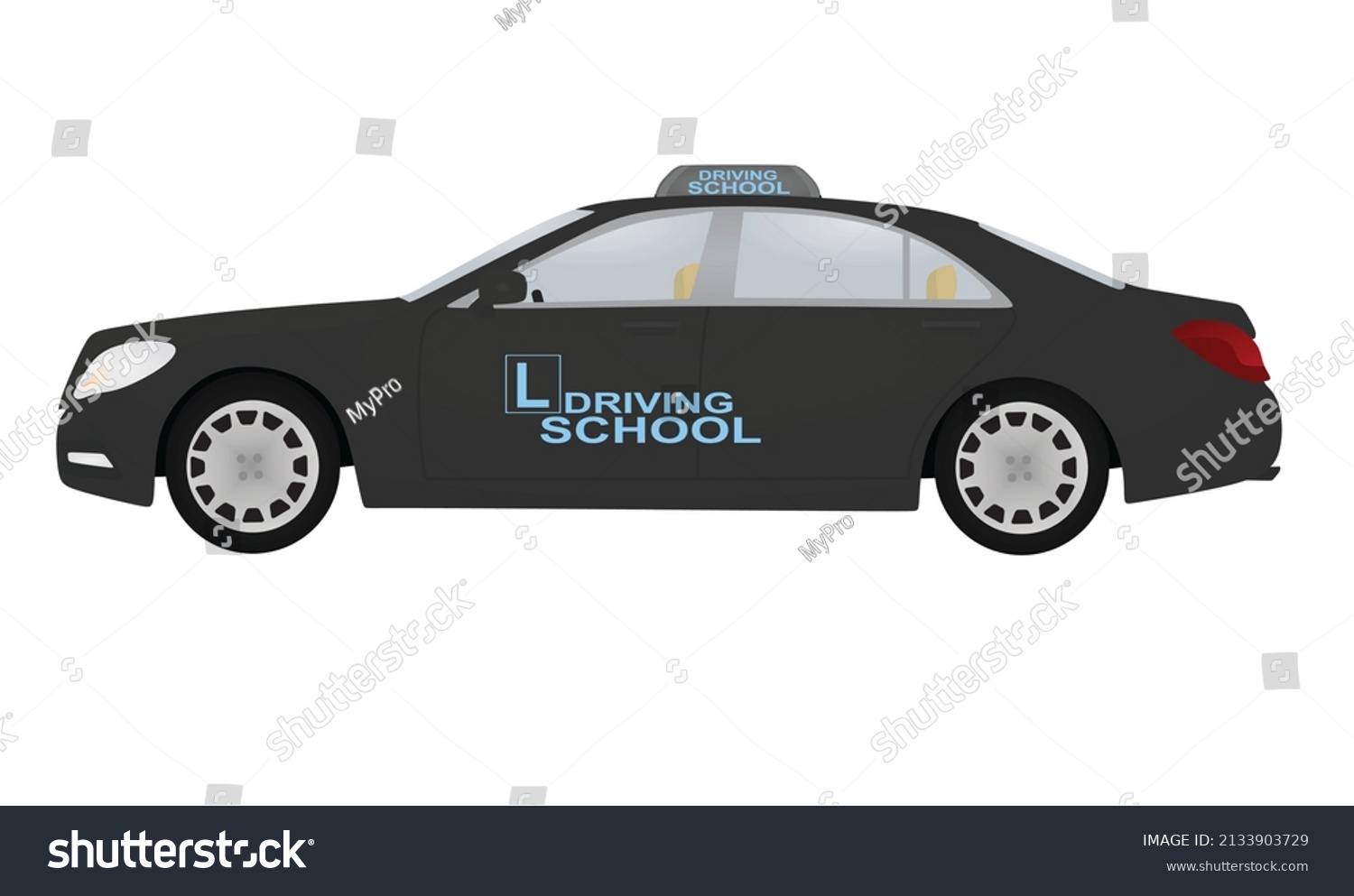 Driving School Car Vector Illustration Stock Vector (Royalty Free ...