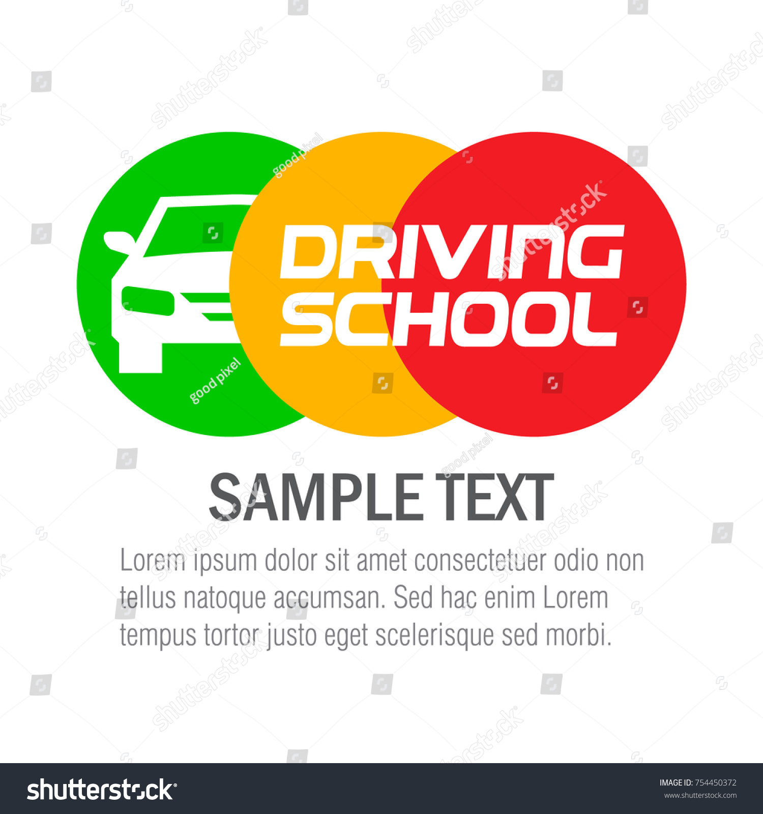 Driving School Logo Design Vector Illustration Stock Vector (Royalty ...