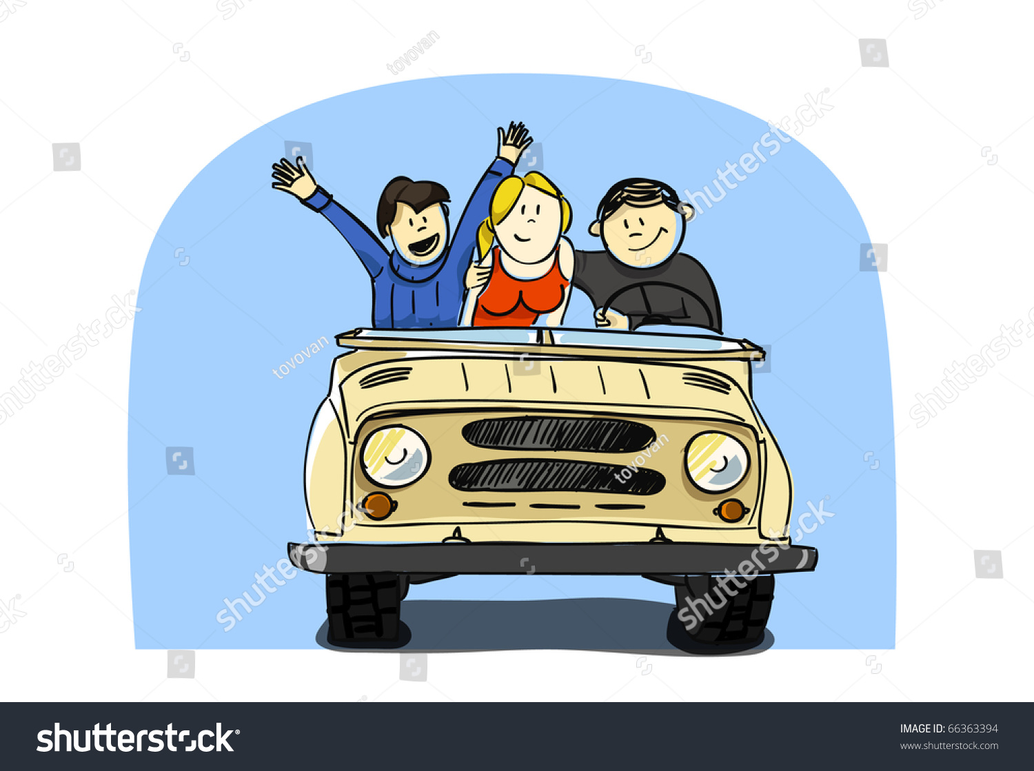 Driving Friends Stock Vector (Royalty Free) 66363394