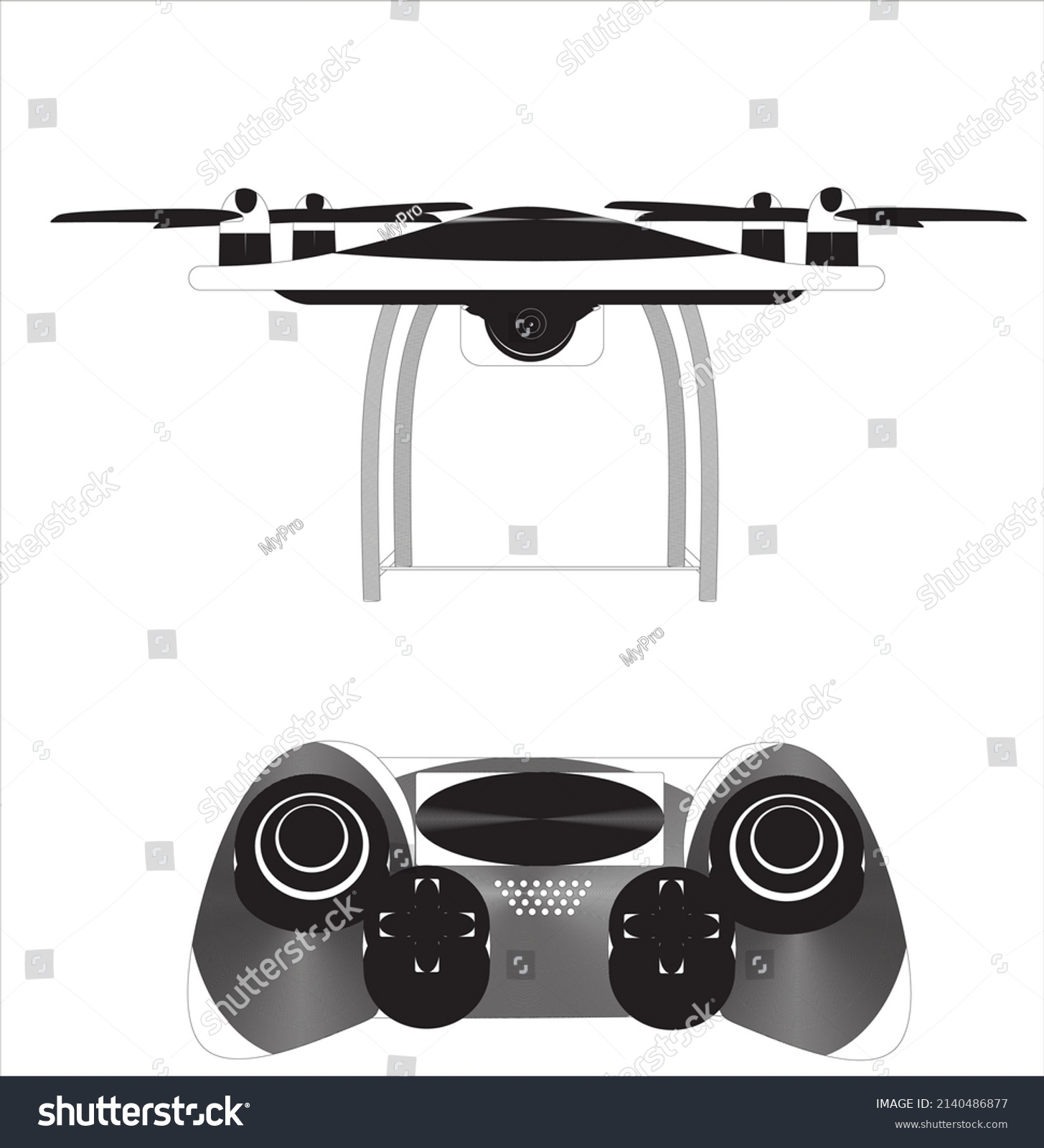 Drone Controller Vector Illustration Stock Vector (Royalty Free ...
