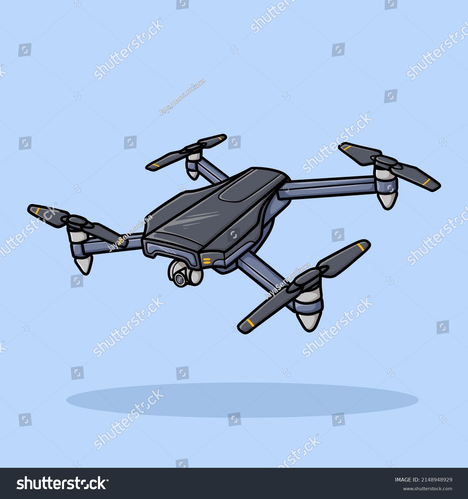 Drone Fly Cartoon Vector Illustration Stock Vector (Royalty Free ...