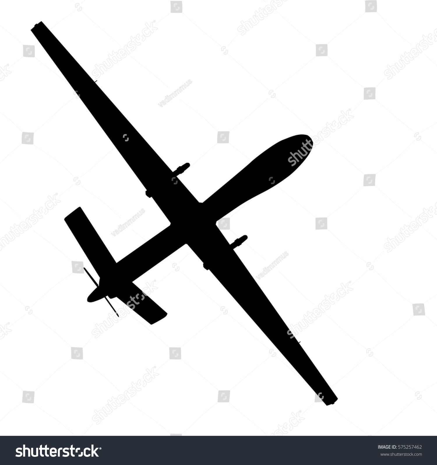 Drone Flying Vector Silhouette Stock Vector (Royalty Free) 575257462