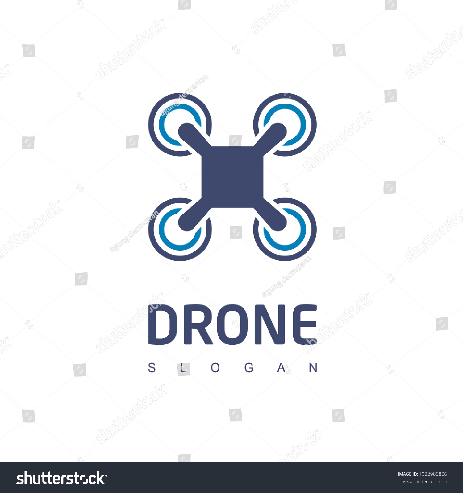 Drone Logo Design Template Stock Vector (Royalty Free) 1082985806 ...