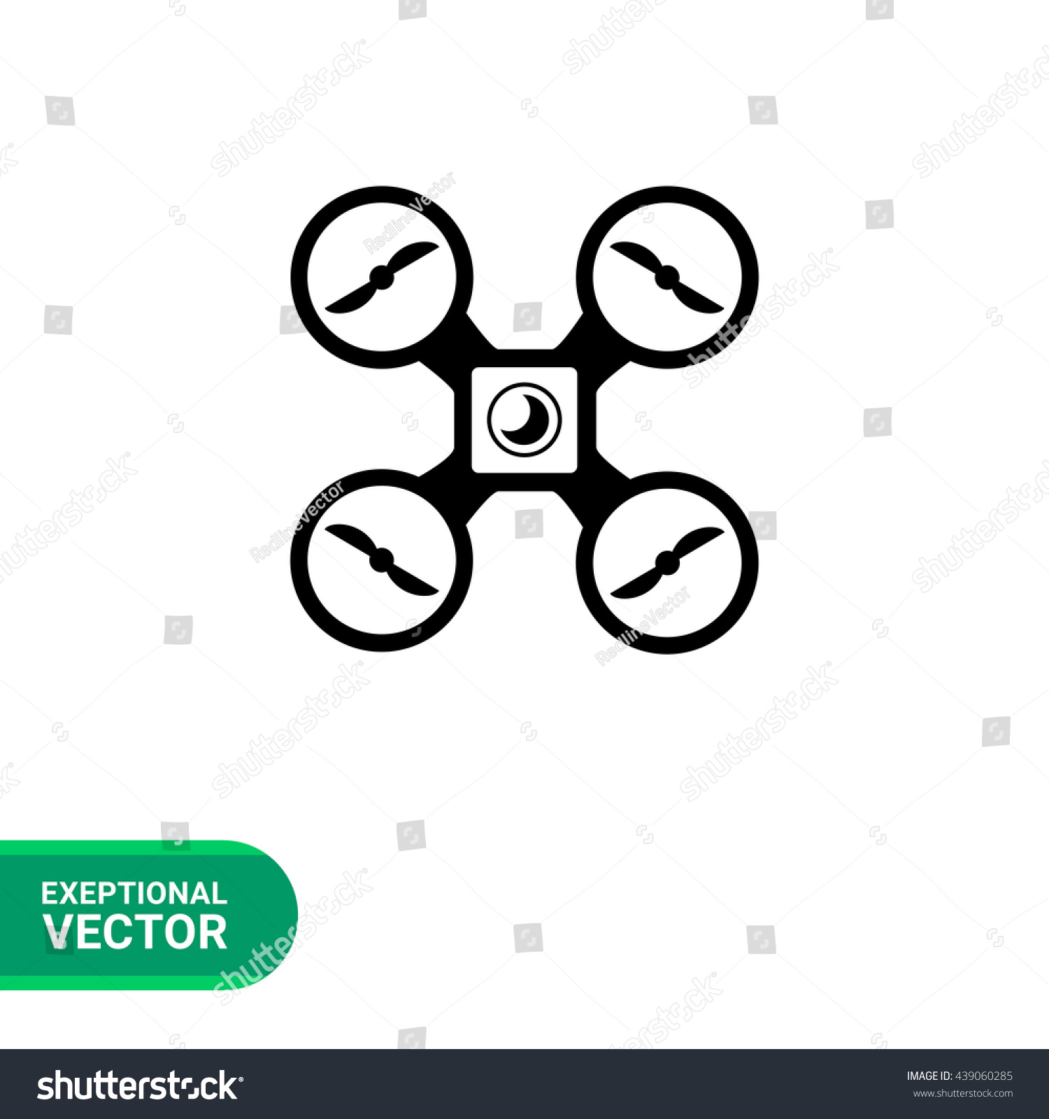 Drone Surveillance Simple Icon Stock Vector (Royalty Free) 439060285 ...