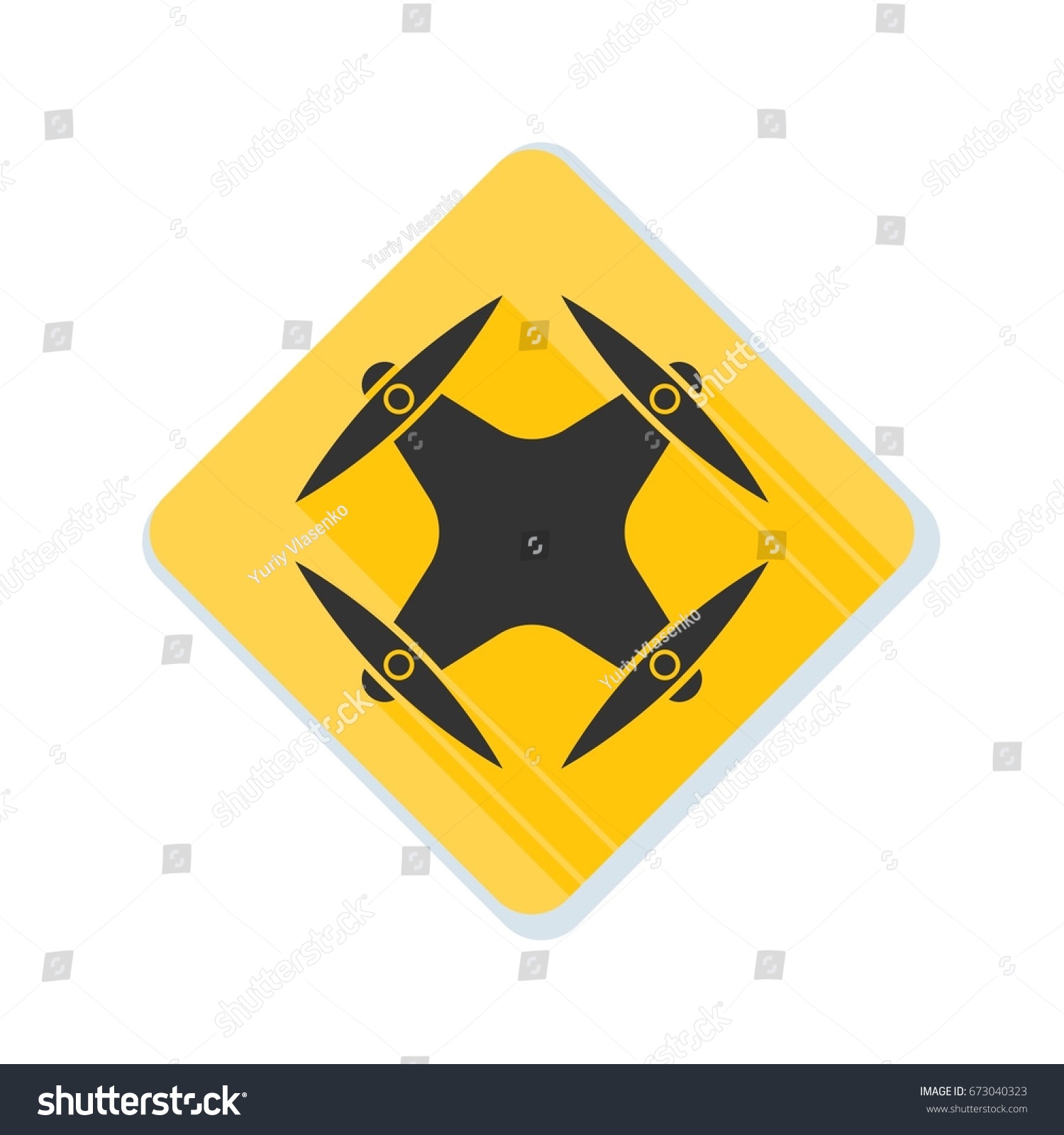 Drone Zone Warning Sign Illustration Stock Vector (Royalty Free ...