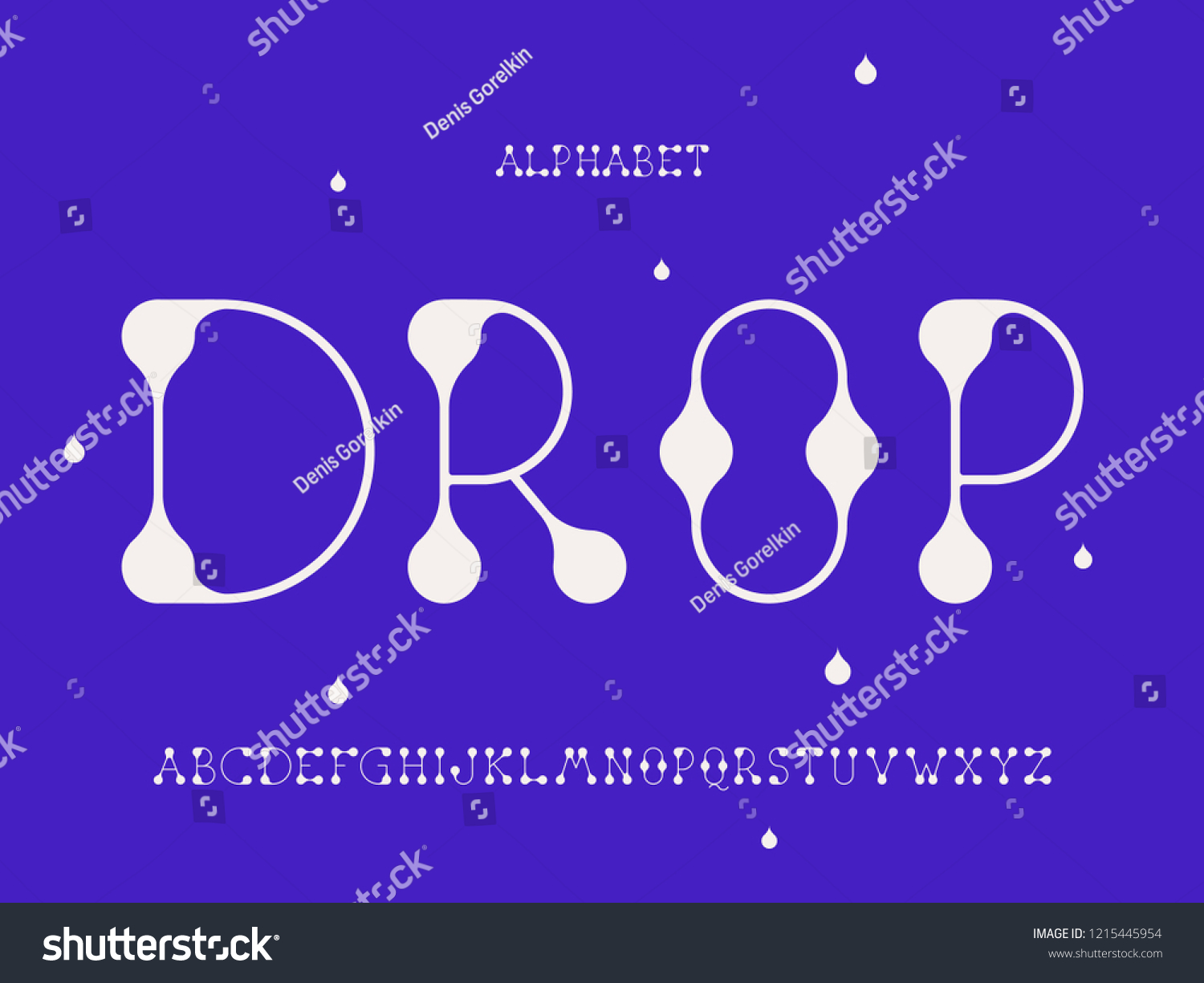 Drop Font Vector Alphabet Letters Typeface: vector de stock (libre de ...