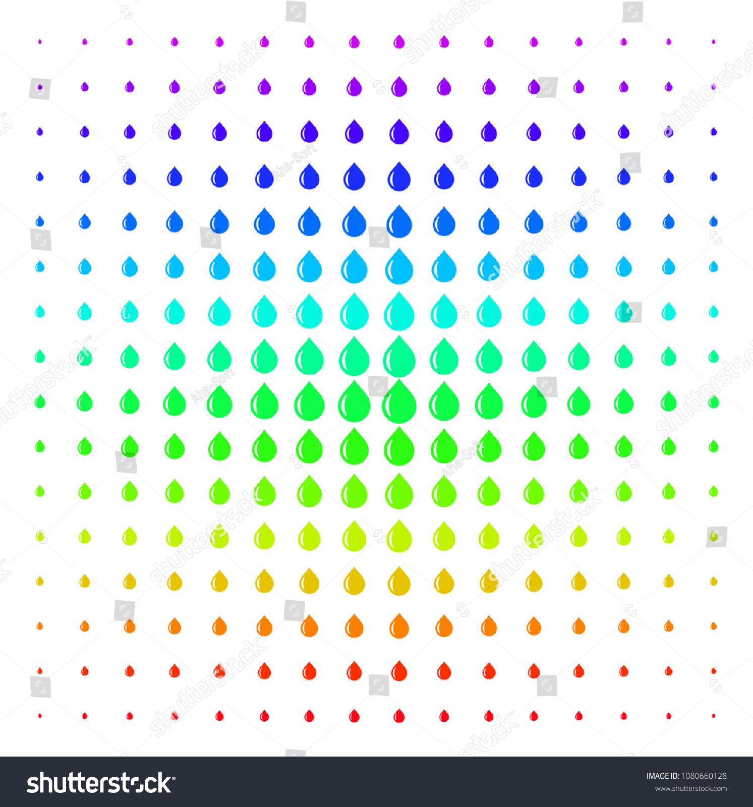 Drop Icon Spectral Halftone Pattern Vector Stock Vector (Royalty Free ...