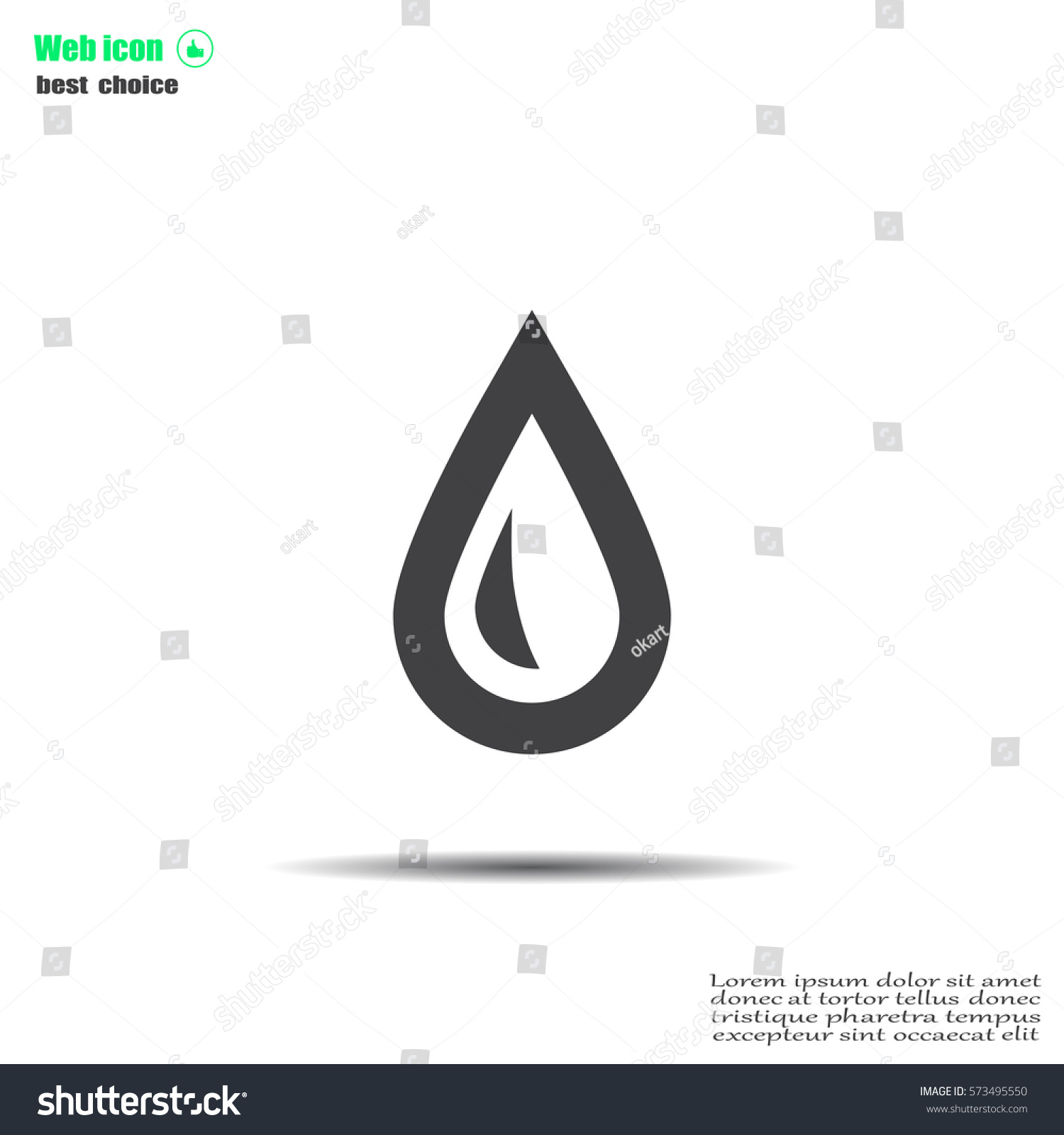 Drop Icon Vector Illustration Flat Design Stock Vector (Royalty Free ...