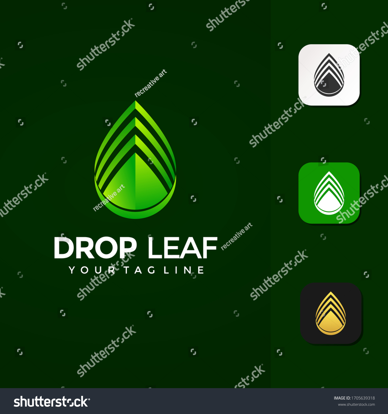 Drop Leaf Logo Design Premium Vector Stock Vector (Royalty Free) 1705639318