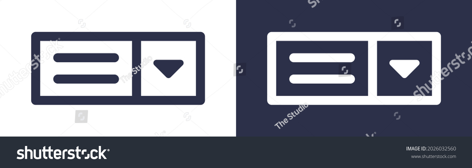 Drop Menu Button Icon Menu Icon Stock Vector (Royalty Free) 2026032560