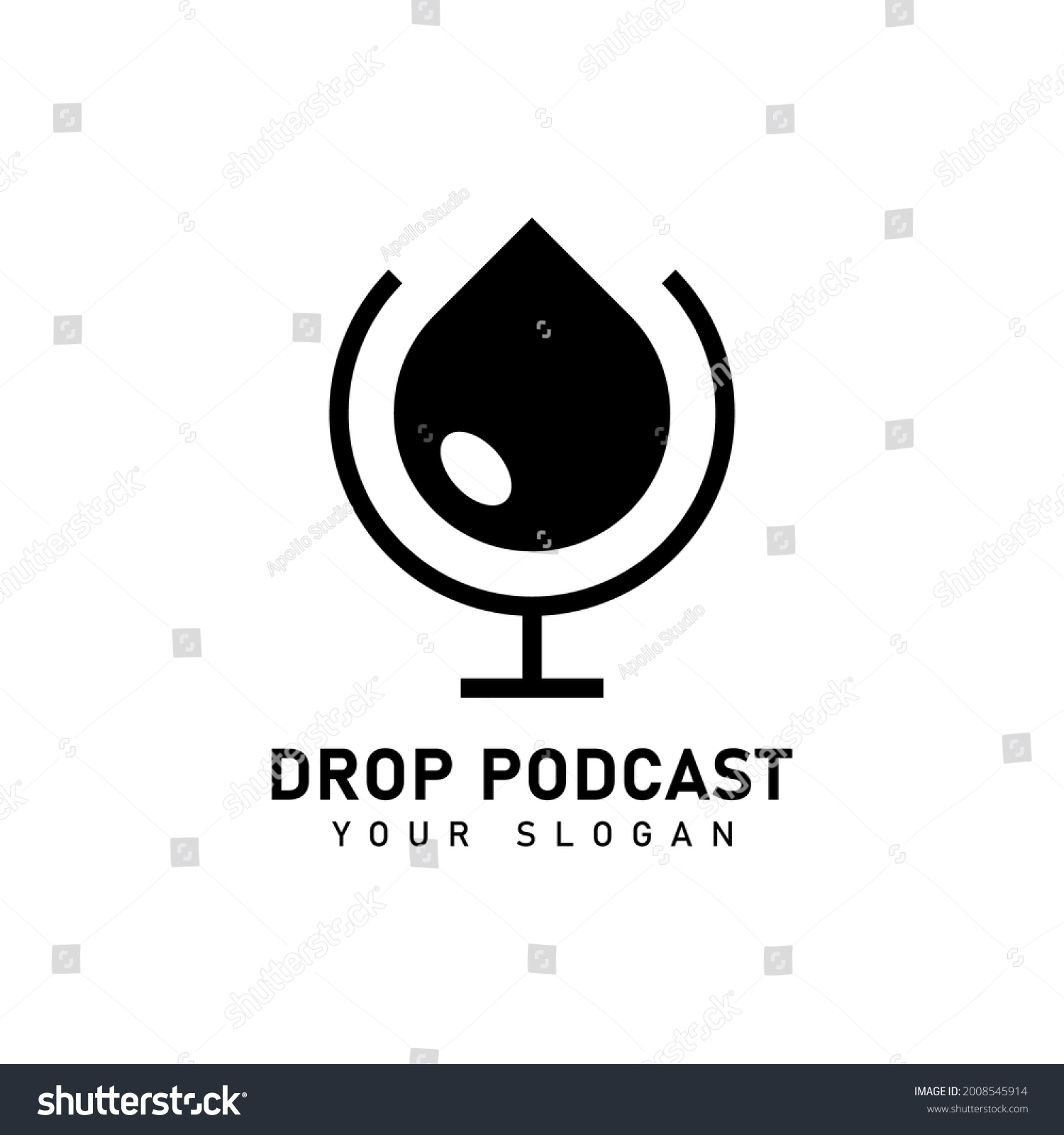 Drop Podcast Logo Design Template Stock Vector (Royalty Free ...