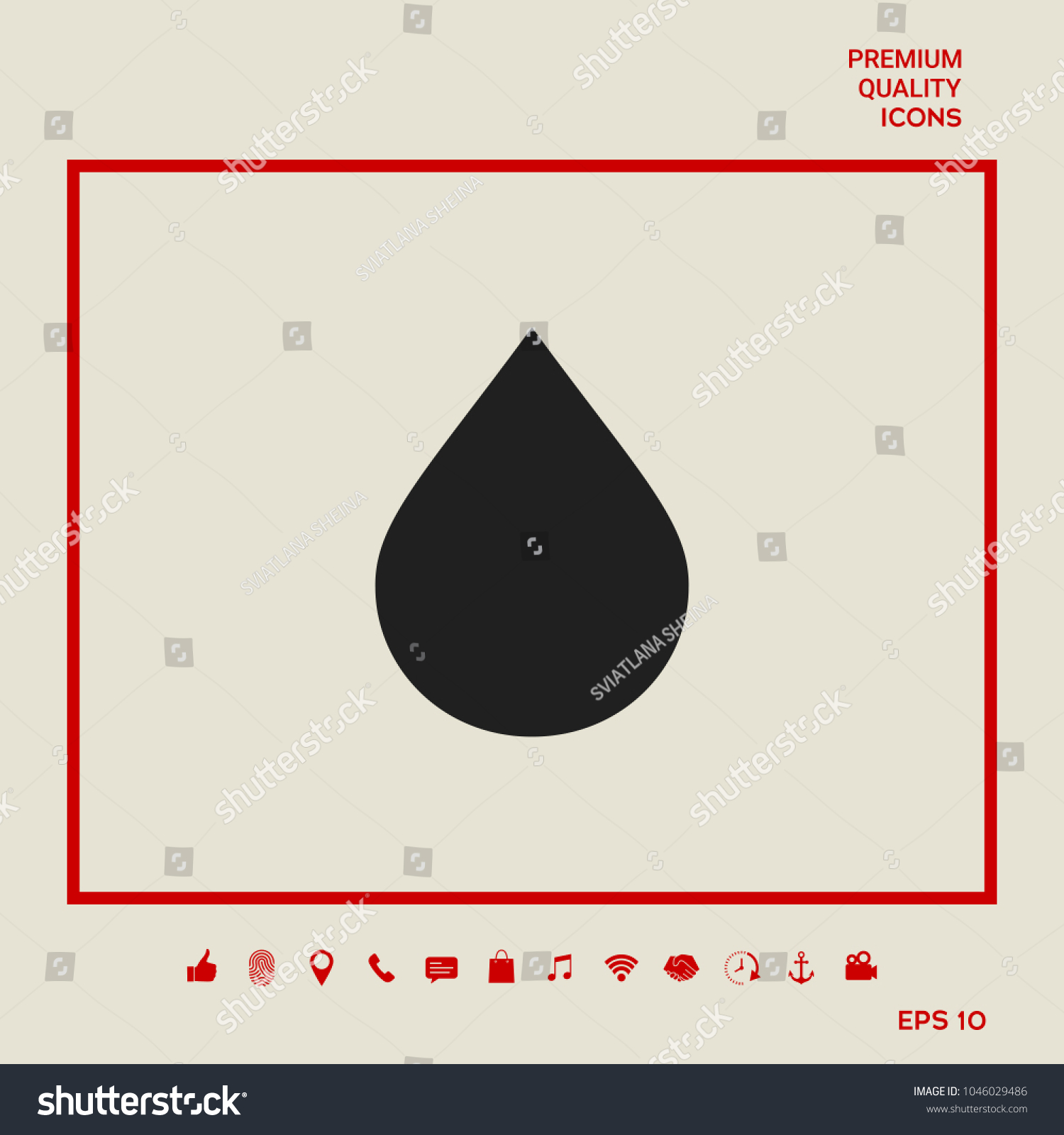 Drop Symbol Icon Stock Vector (Royalty Free) 1046029486 | Shutterstock