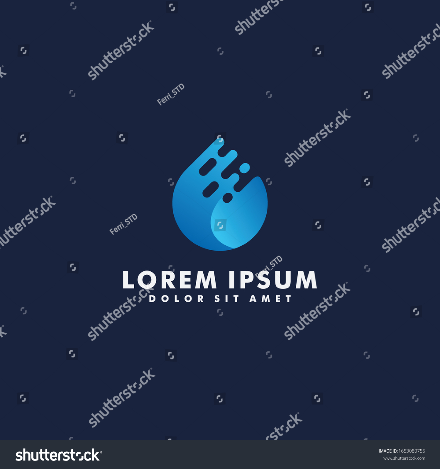 Drop Water Flow Logo Design Vector Stock Vector (Royalty Free) 1653080755