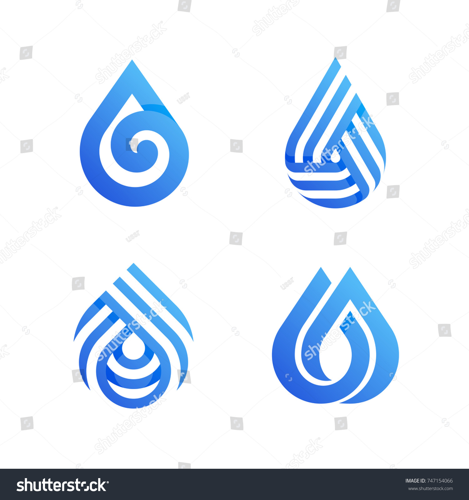 Drops Elegant Vector Icons Logo Templates Stock Vector (Royalty Free ...
