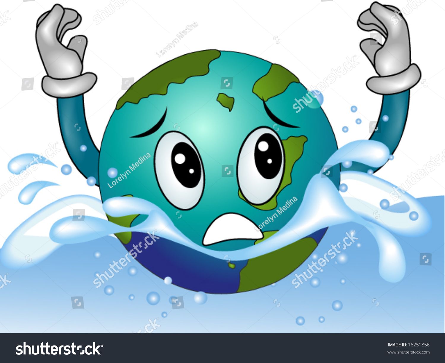 Drowning Earth Flood Vector Stock Vector (Royalty Free) 16251856