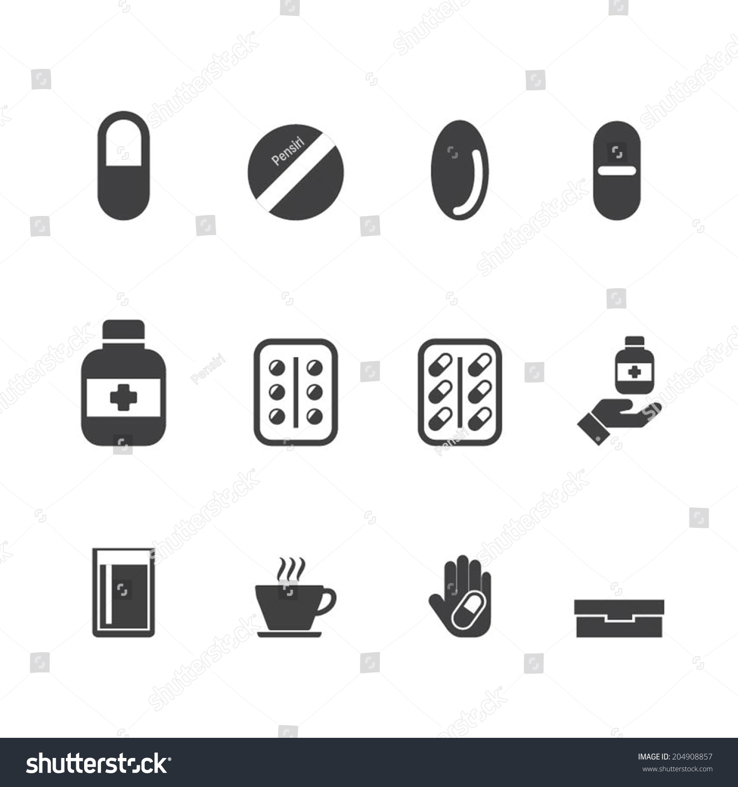 Drug Medication Vector Set Stock Vector (Royalty Free) 204908857 ...