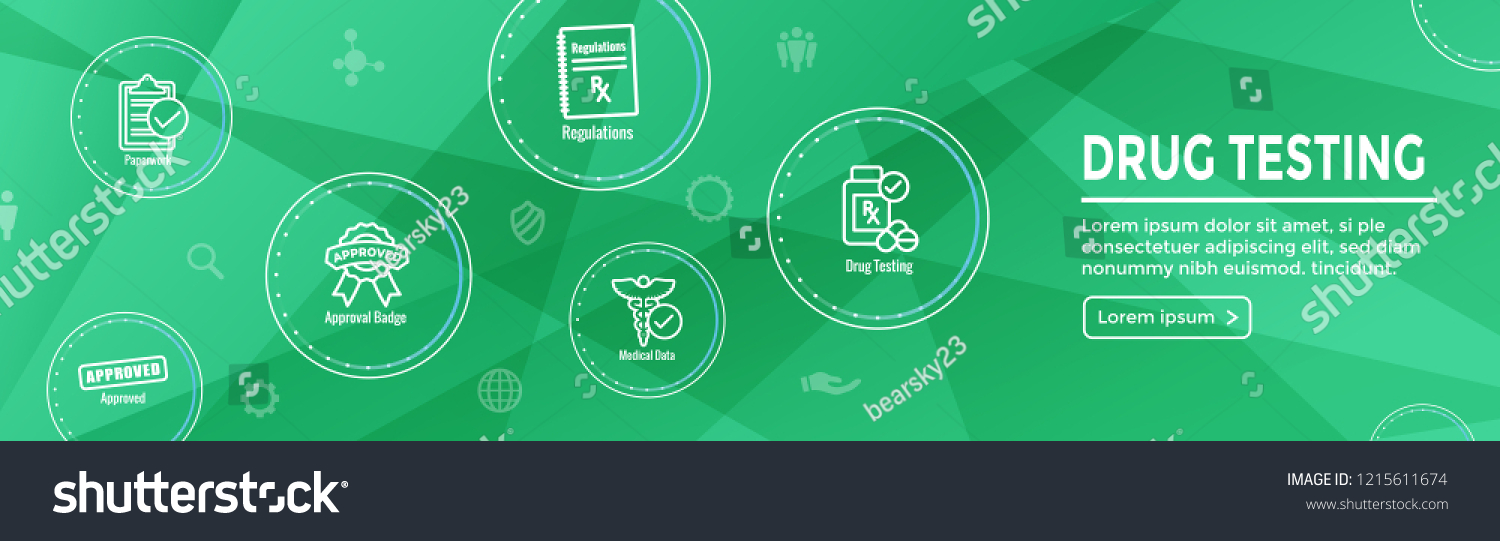 Drug Testing Process Web Header Banner Stock Vector (Royalty Free ...