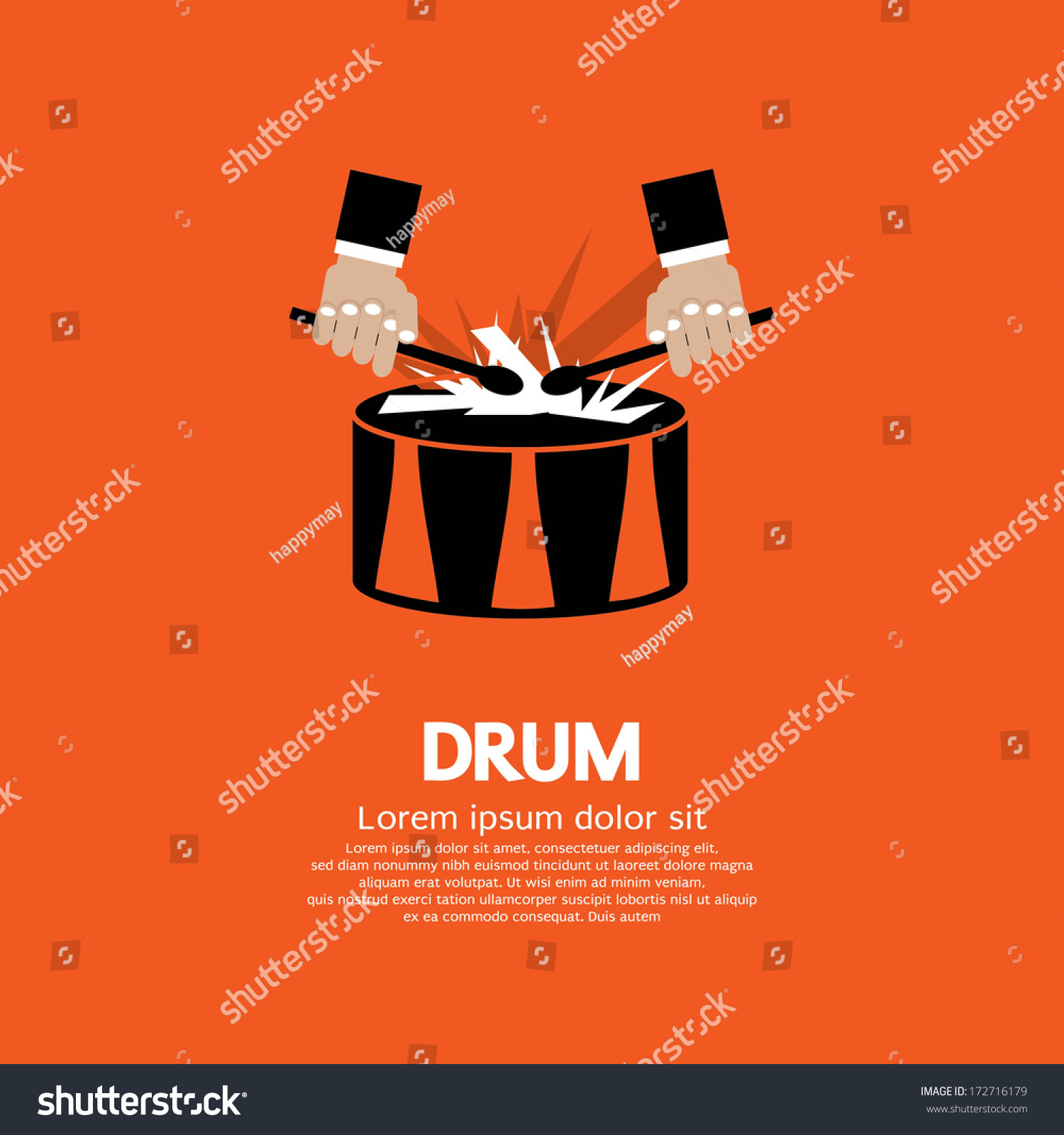 Drum Drummers Hand Stock Vector (Royalty Free) 172716179