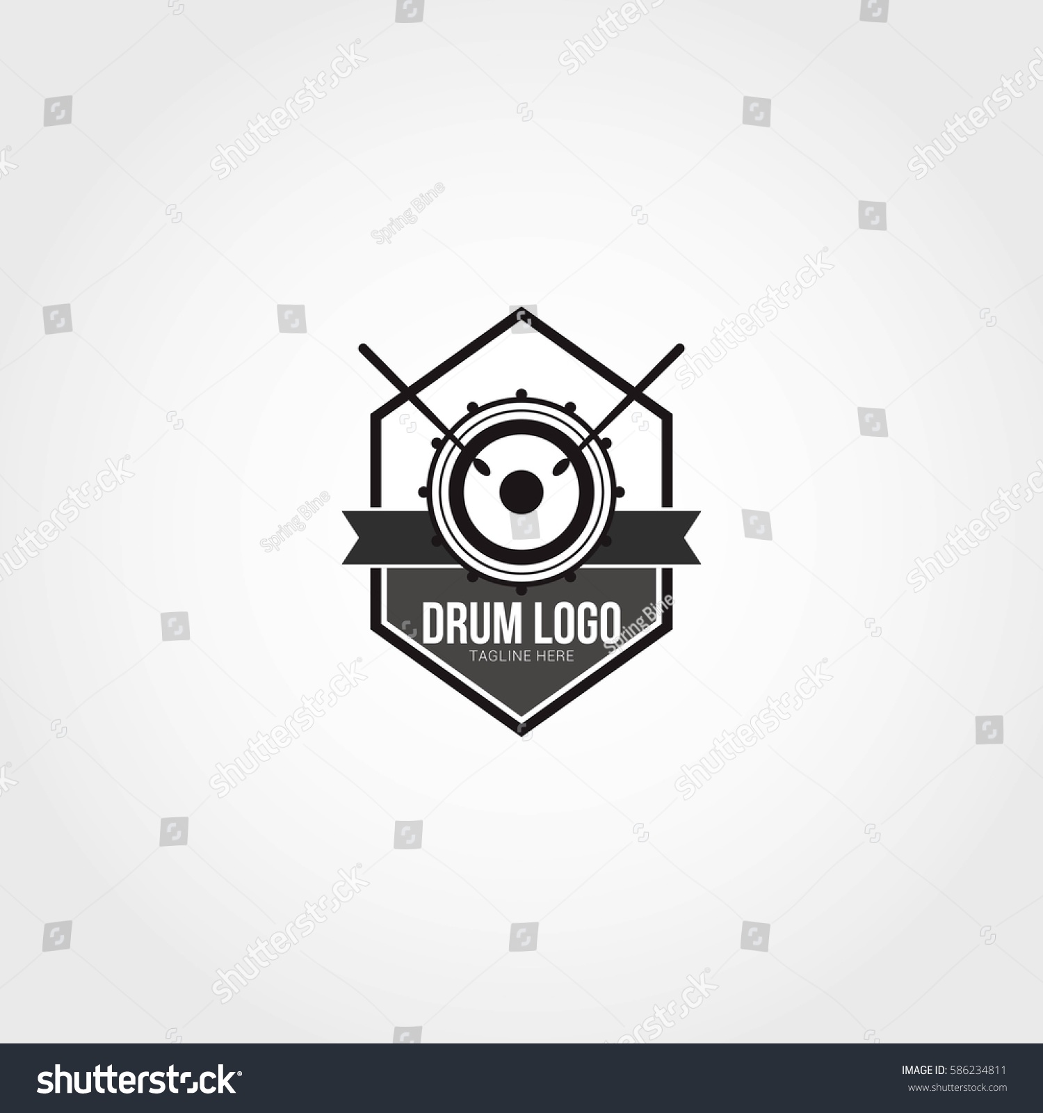 Drum Logo Design Template Vector Illustration : image vectorielle de ...