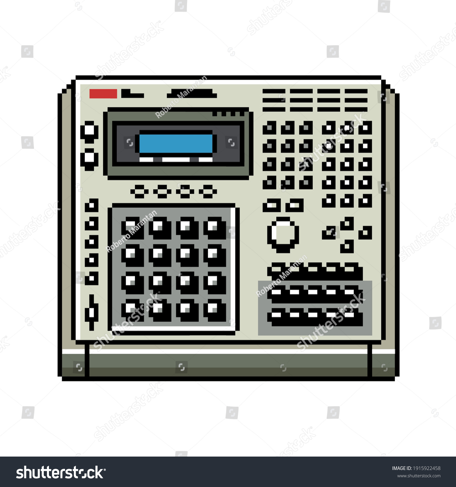 Drum Machine 8bit Pixel Art Style Stock Vector (Royalty Free) 1915922458